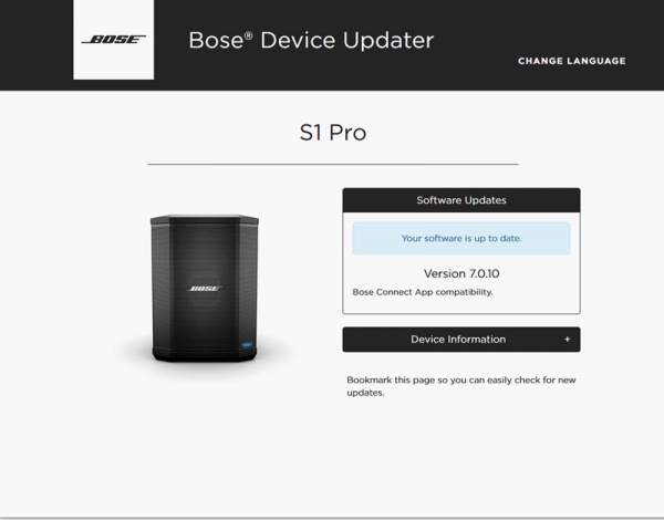 S1 Pro Firmware Update - Bose Portable PA Encyclopedia